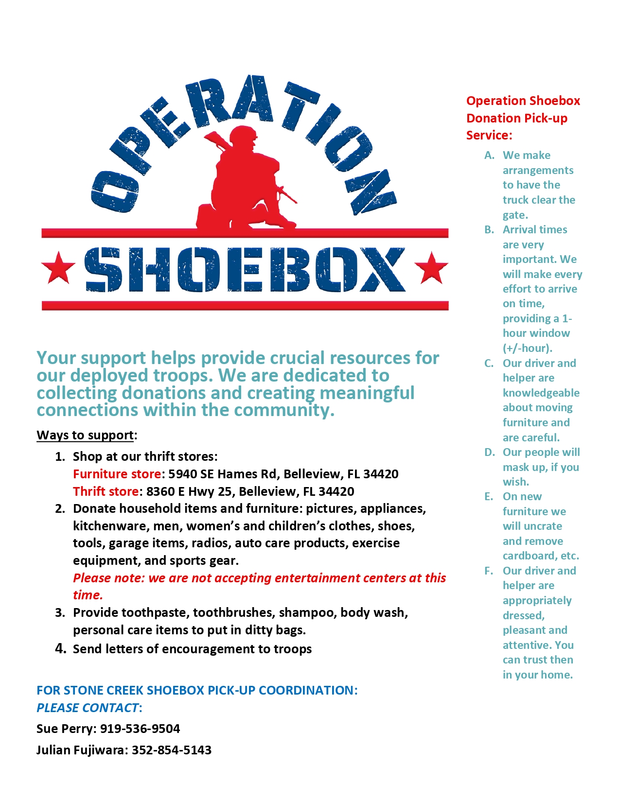 Operation Shoebox – Stone Creek